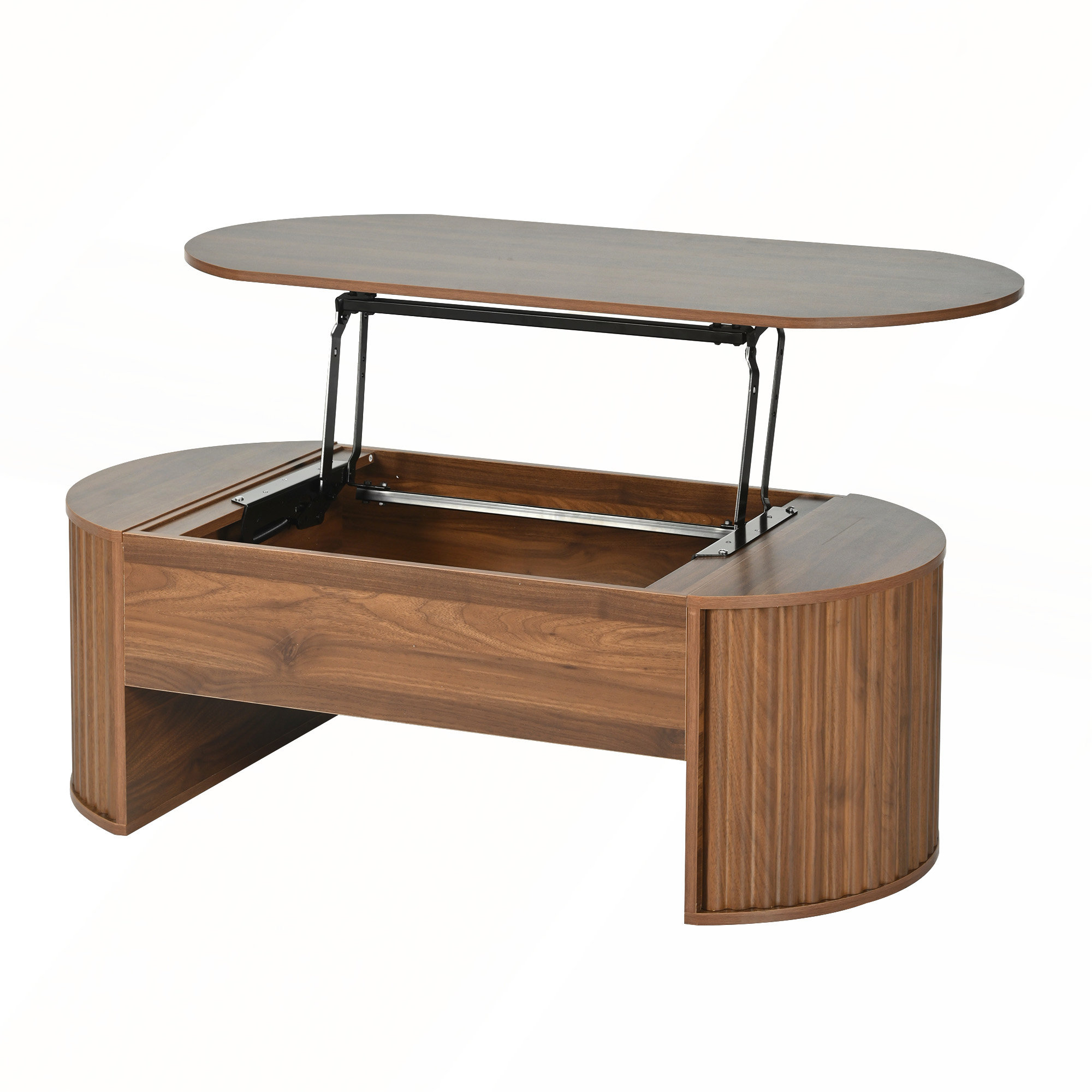 Latitude Run® Modern Oval Lift-Top Coffee Table with Hidden Compartment ...