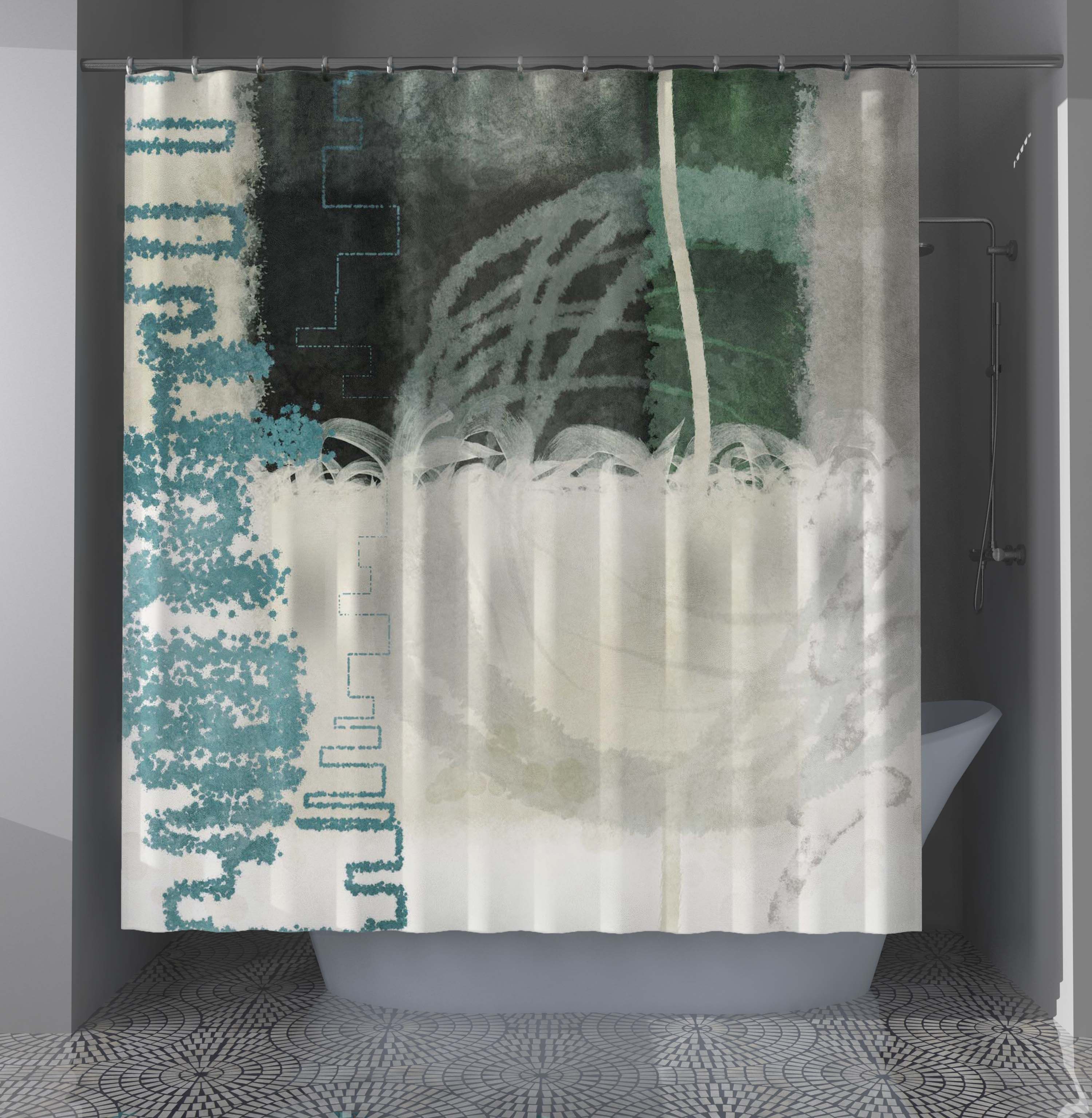 East Urban Home Coy Positive Shower Curtain | Wayfair