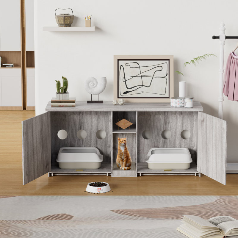Tucker Murphy Pet™ Cat Litter Box Enclosure For 2 Cats & Reviews | Wayfair