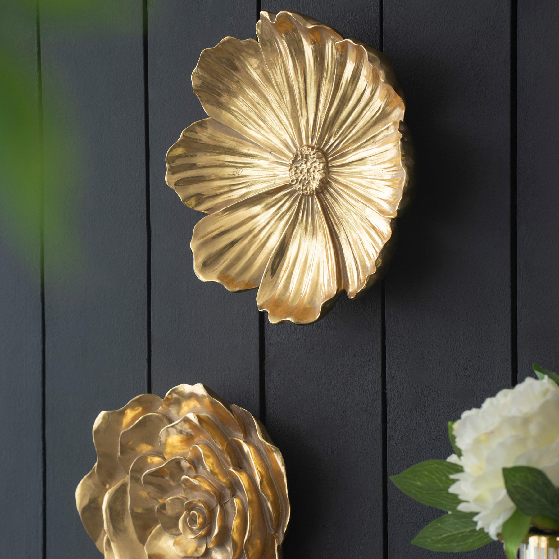 Bungalow Rose S/2 Gold Rose Hanging Wall Accents | Wayfair
