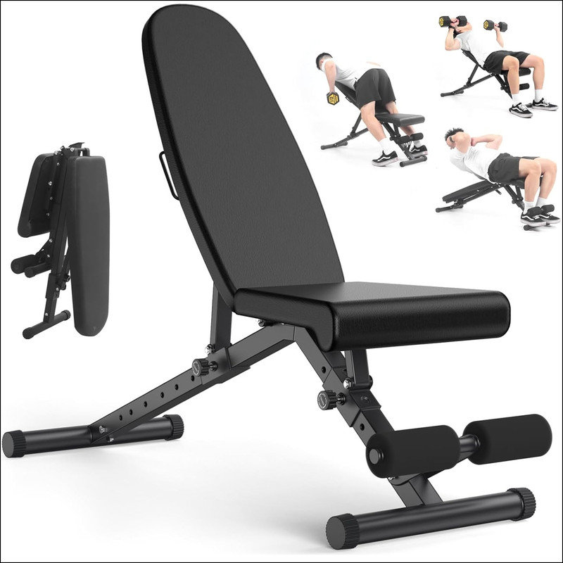 babevy 800LB Weight Bench, Adjustable Strength Training Bench for Full Body Workout with Fast ...