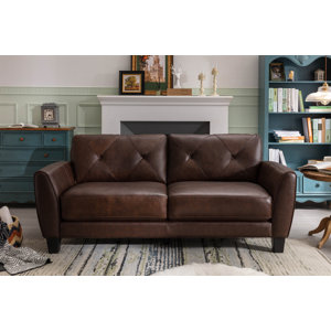 Lark Manor™ 82" Genuine Leather Match Two-Over-Two Sofa Living Room ...
