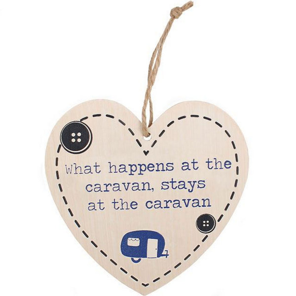 Happy Larry What Happens at the Caravan Heart Sign Wall Décor | Wayfair ...