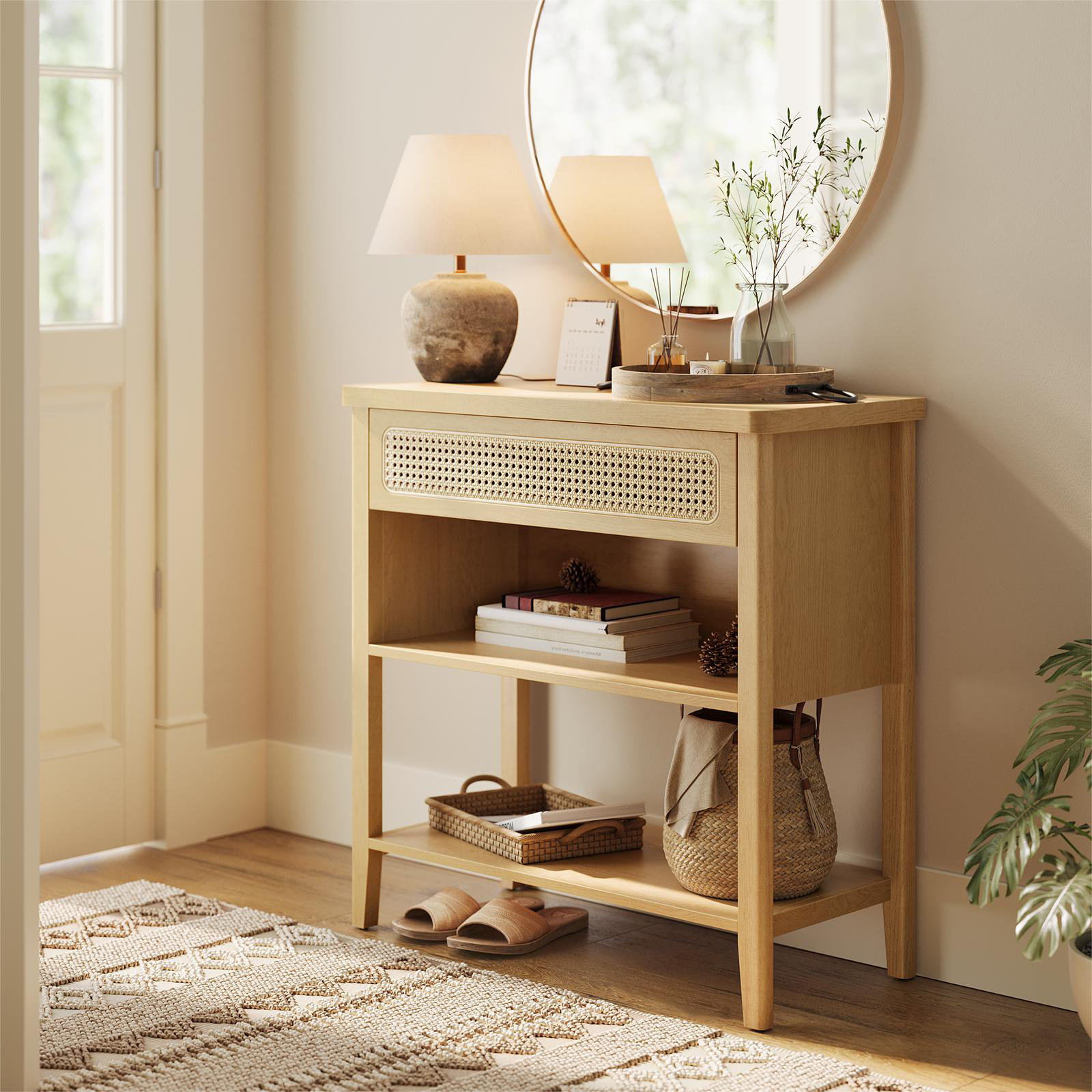Bay Isle Home™ Aristeia Console Table with Drawer and Power Outlets ...