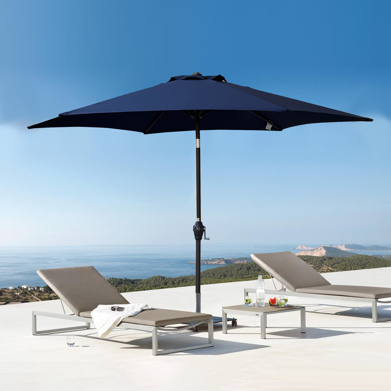 Latitude Run® 6 X 9Ft Patio Umbrella Outdoor Waterproof Umbrella | Wayfair