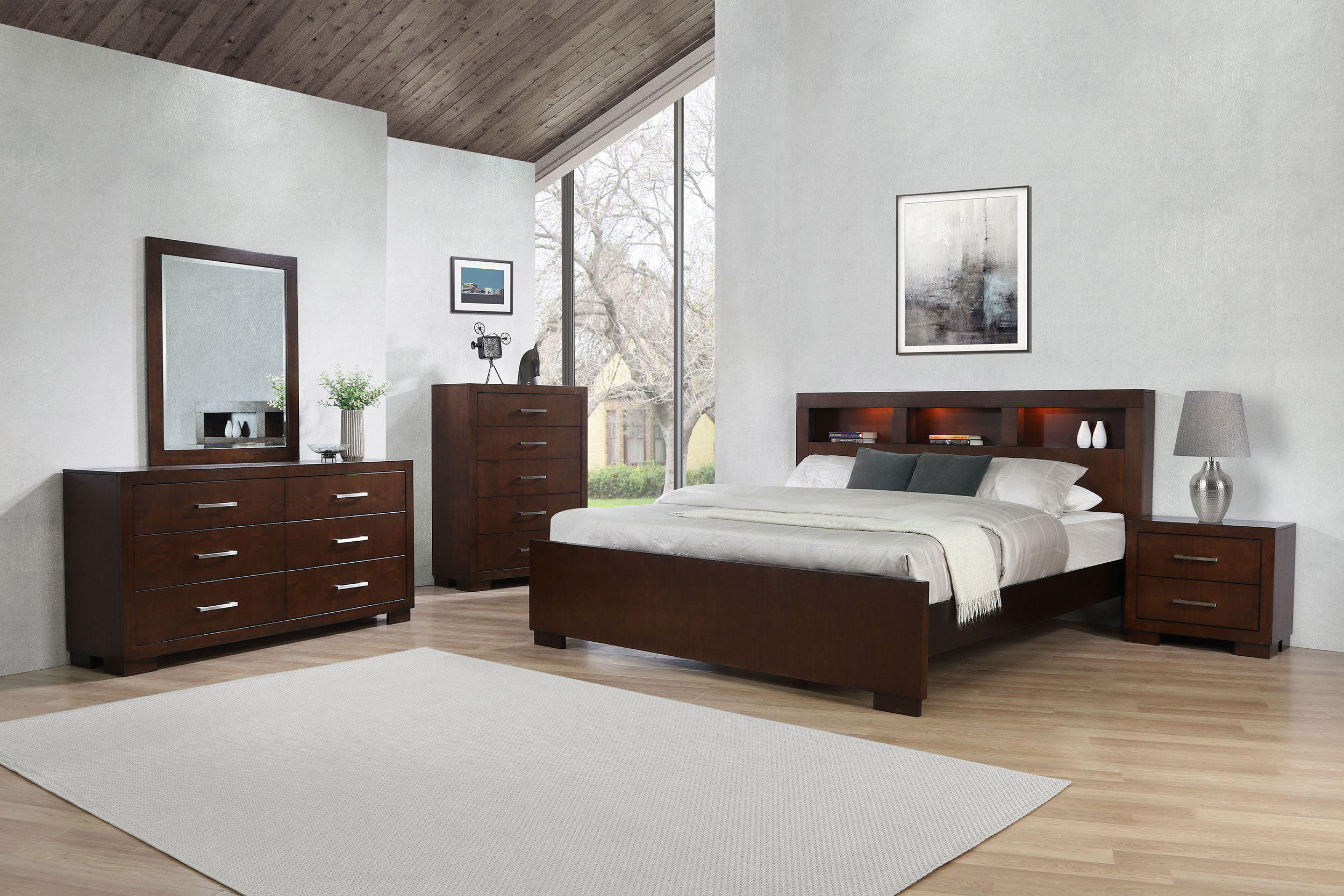 Latitude Run® Toffey Bedroom Set With Bookcase Headboard & Reviews ...