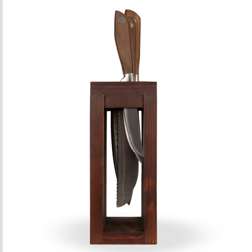 Rustic State 17 Slot Pine Knife Block & Reviews | Wayfair