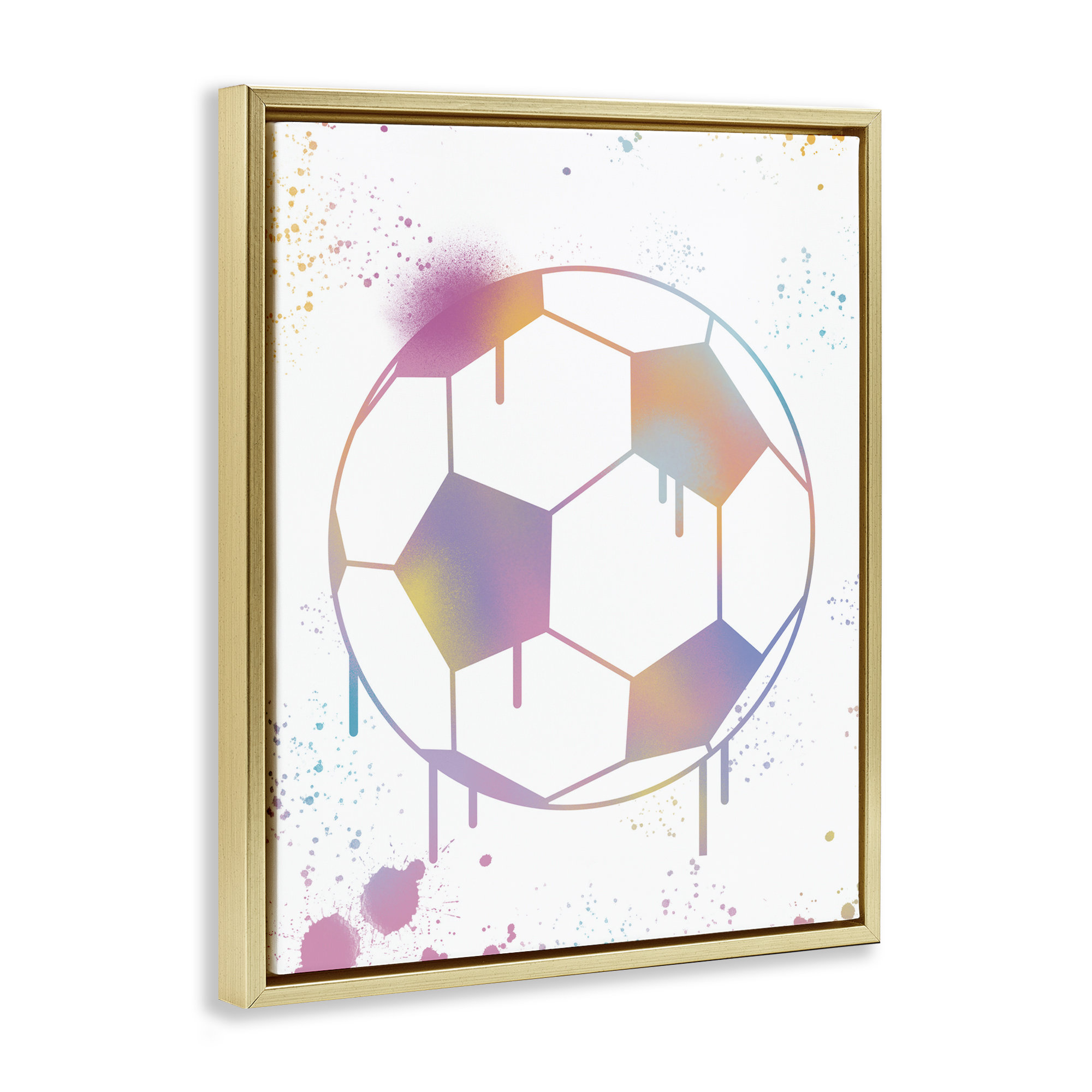 Orren Ellis Graffiti Soccer Ball Drip Floating Frame, design by Marcus ...