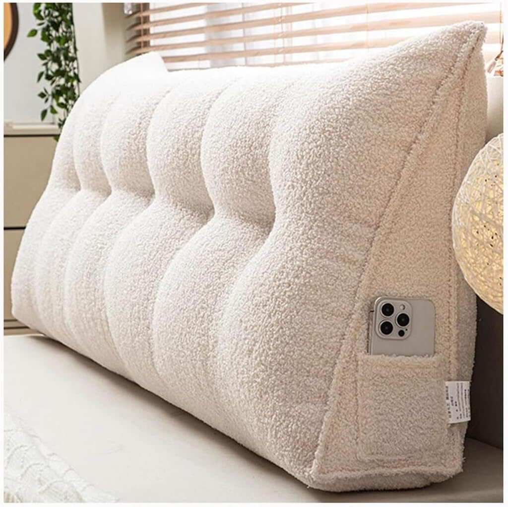 Amgo Teddy Velvet Ergonomic Triangular Bed Rest Pillow – Cozy ...