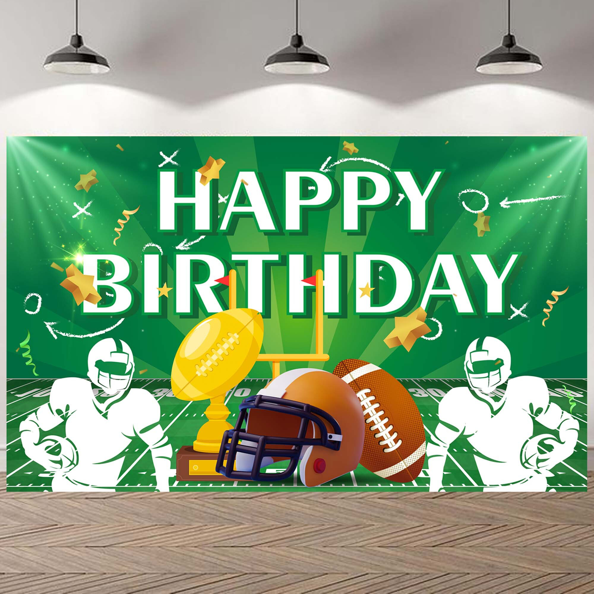 The Party Aisle™ Football Party Backdrop, Football Birthday Party ...