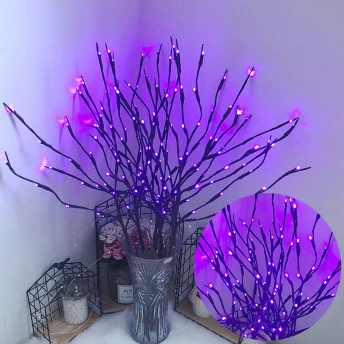 Primrue 2 Pack Led Branch Light Battery Operated Lighted Branch Vase ...