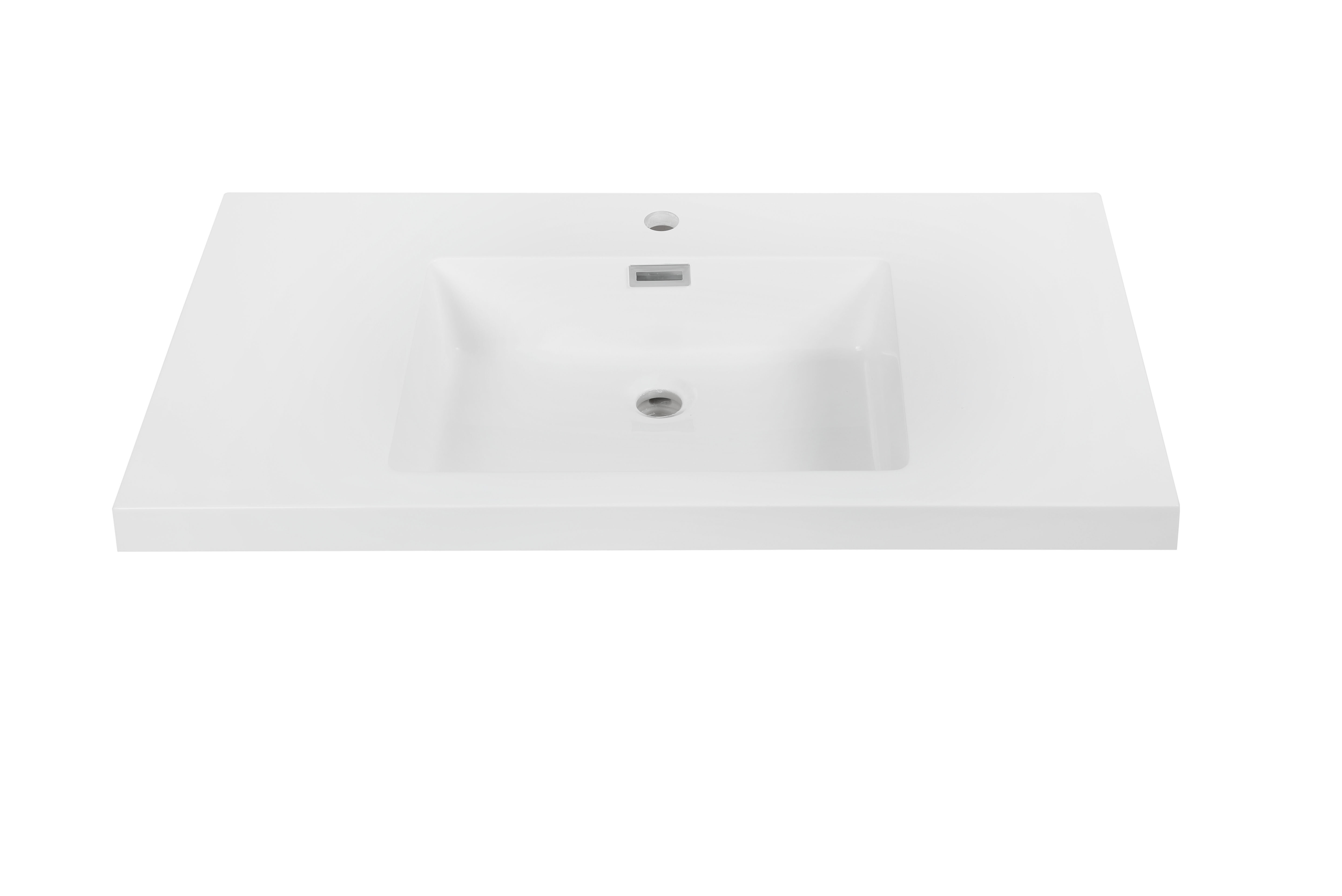 Streamline Bath 35.4" Solid Surface Resin Streamline Vanity Top ...