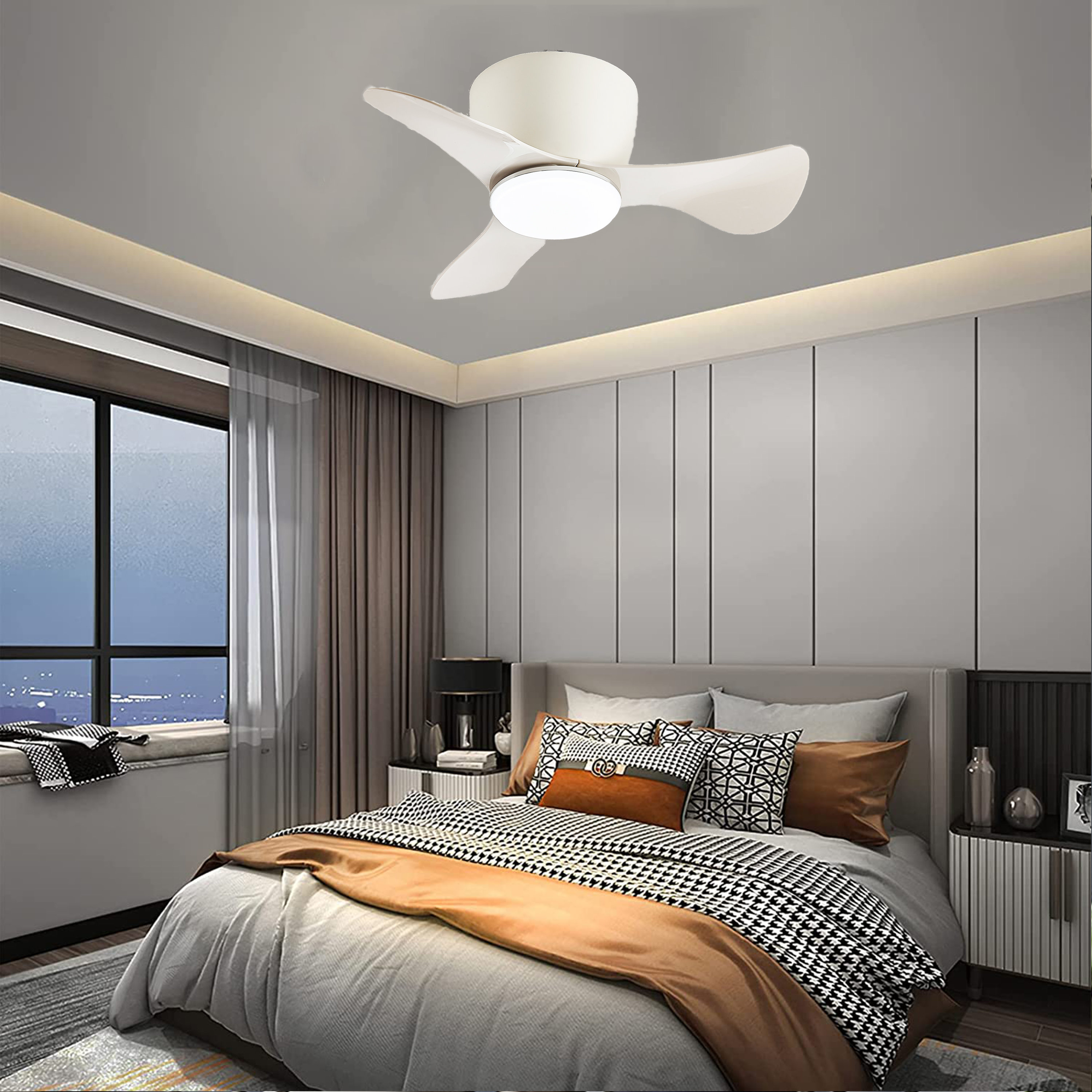 Wrought Studio™ 22 Lnch Small Ceiling Fan With Light 3 Reversible ...