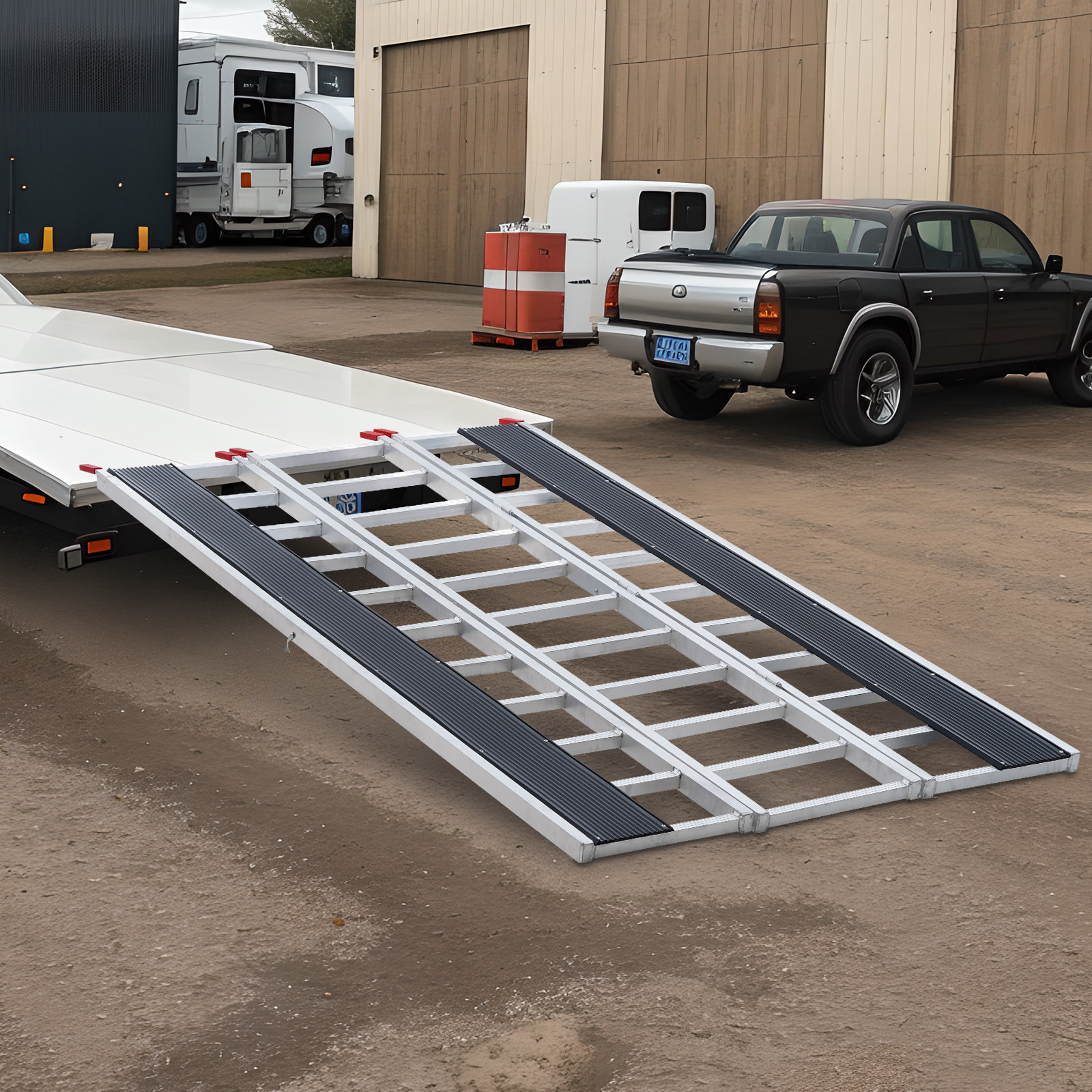 VEVOR 85" x 54" Extra Wide Aluminum Foldable Ramp 1500LBS Capacity ...