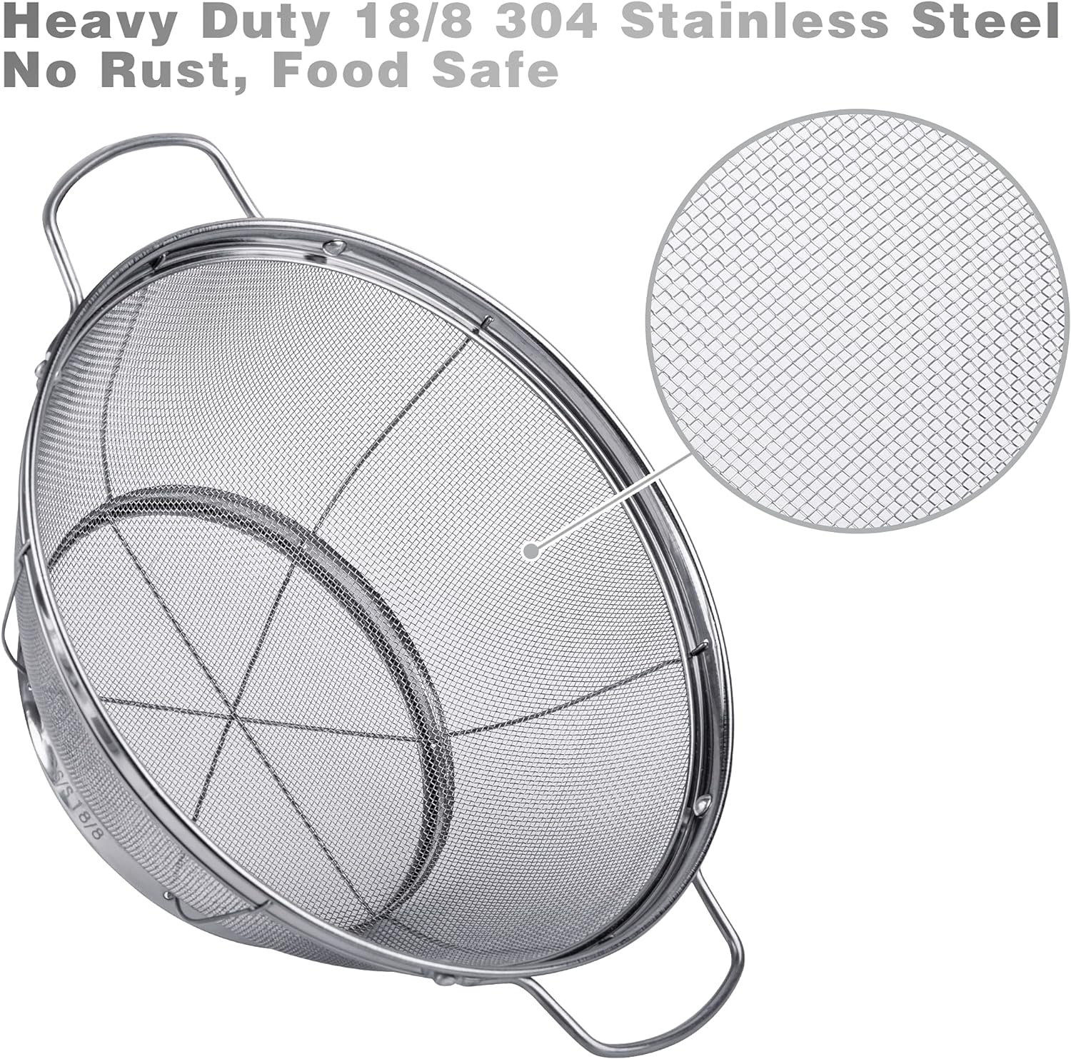 Toledo Bath & Kitchen 5 Pack 18/8 Stainless Steel Colander Sieves ...