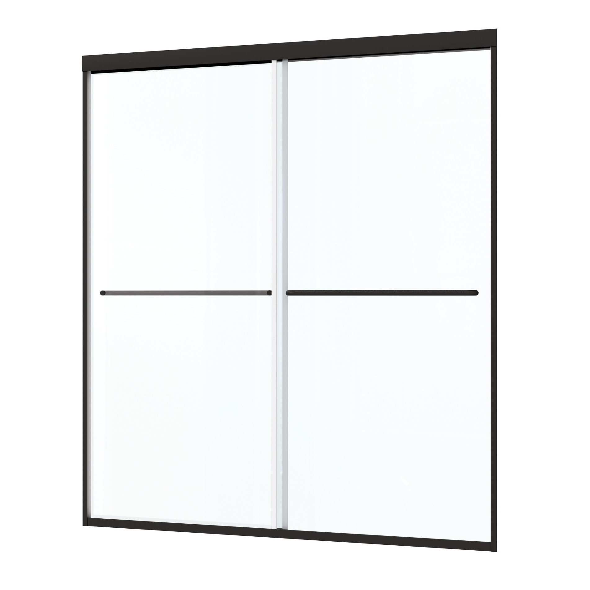 DuskDreams Bypass Shower Sliding Door, 1/4" Tempered Glass, Handle ...