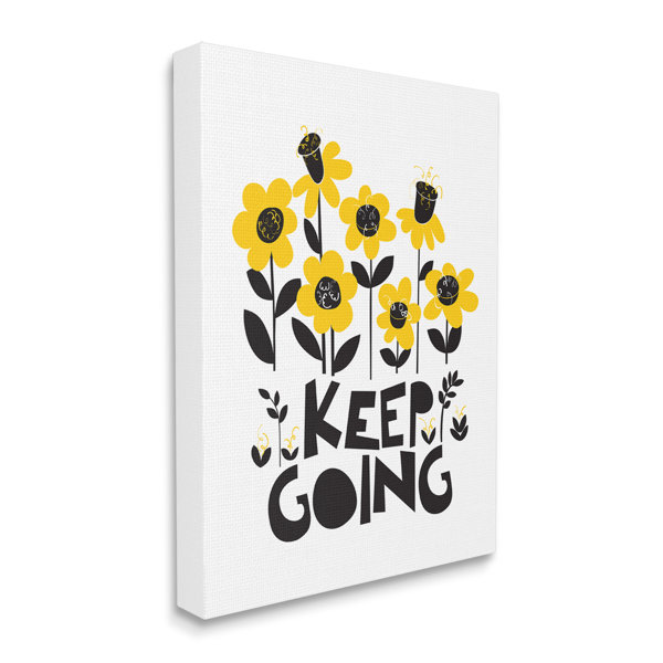 Trinx Jasmari Keep Going Yellow Flowers On Canvas by Pragya Kothari ...