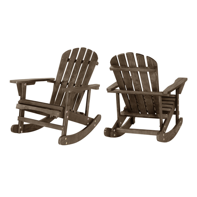 Sand & Stable Solid Wood Rocking Adirondack Chair & Reviews | Wayfair