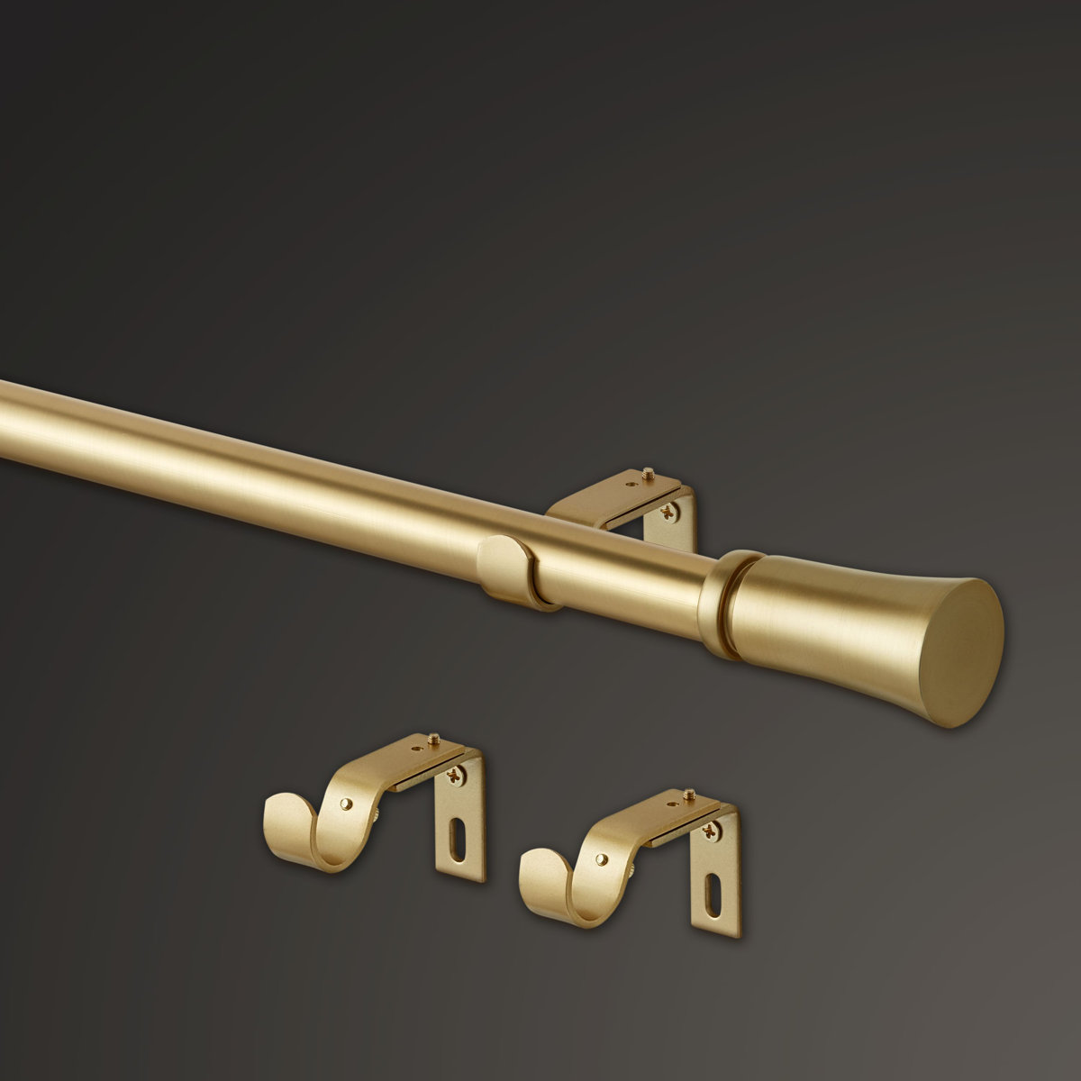 Mode Premium Collection 1 in Diameter Curtain Rod Set with Fluted ...