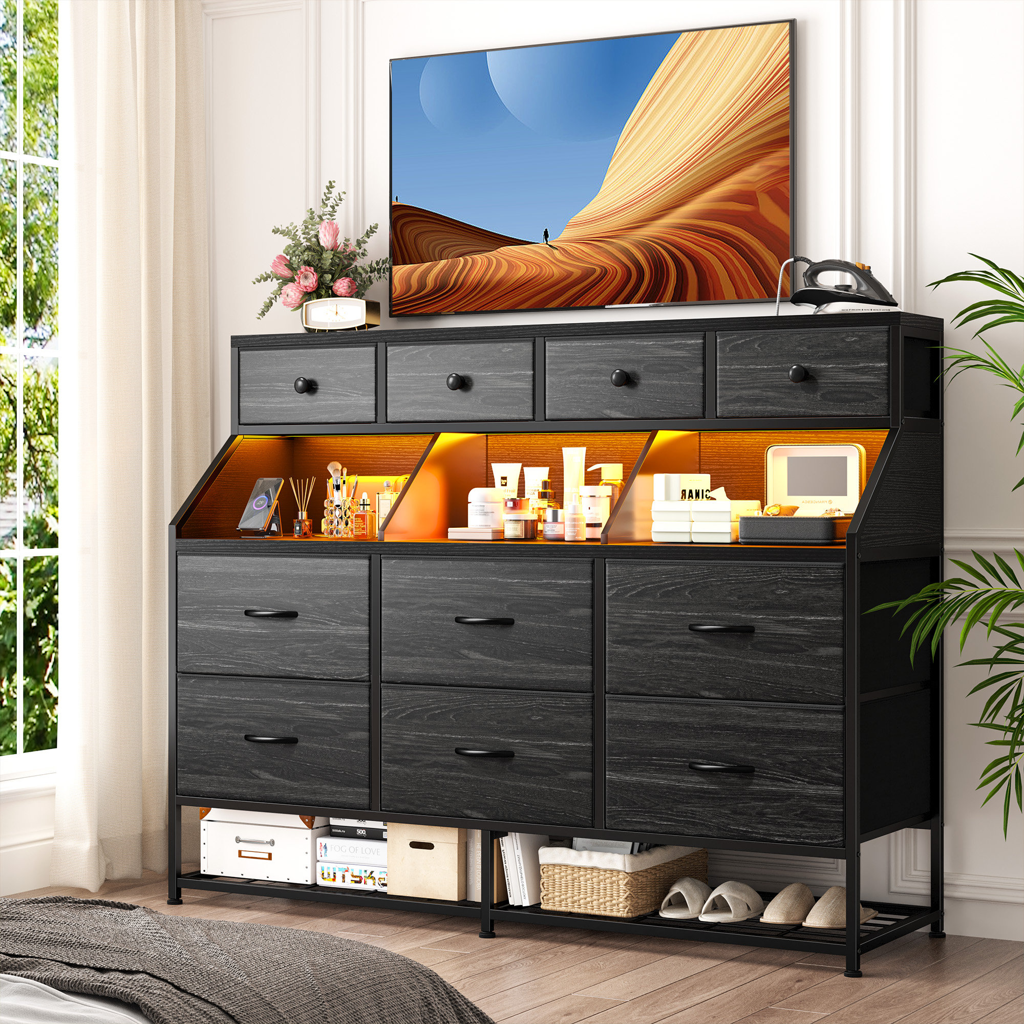Wrought Studio™ Dresser For Bedroom, Bedroom Dresser With Shoe Rack ...