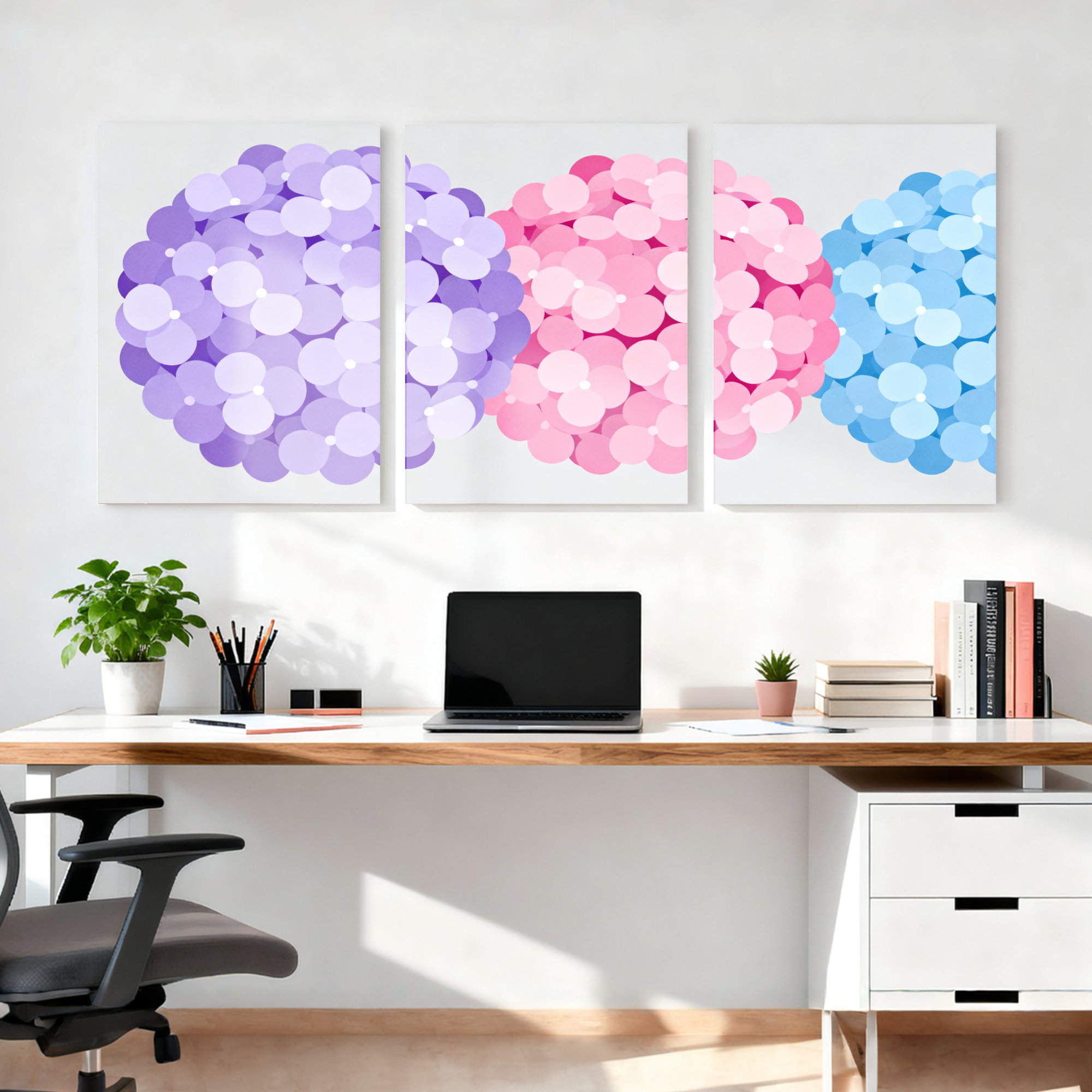 Ivy Bronx Abstract Pastel Dot Cluster Canvas Wrapped Wall Art, Modern ...