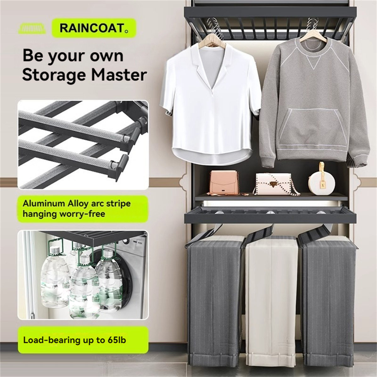 Thrones Designs Aluminum Alloy Extendable Trouser Rack For Wardrobes ...