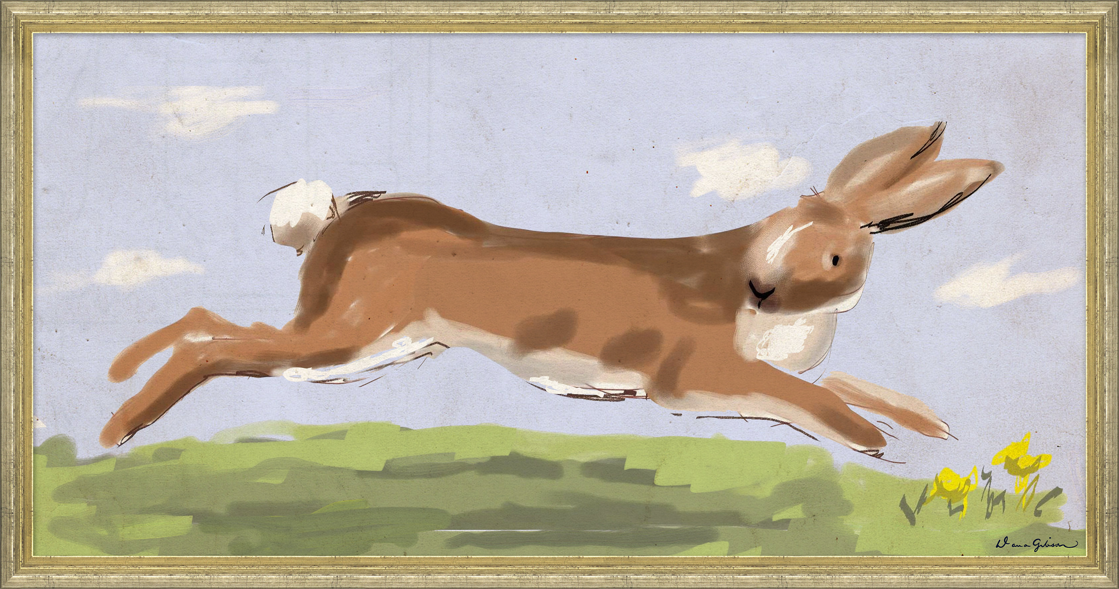 Soicher Marin 'Rabbit' by Dana Gibson - Picture Frame Painting on Paper ...