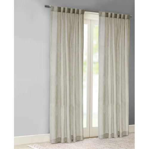 Gracie Oaks Michayla Solid Semi-Sheer Back Tab Curtain Panel | Wayfair