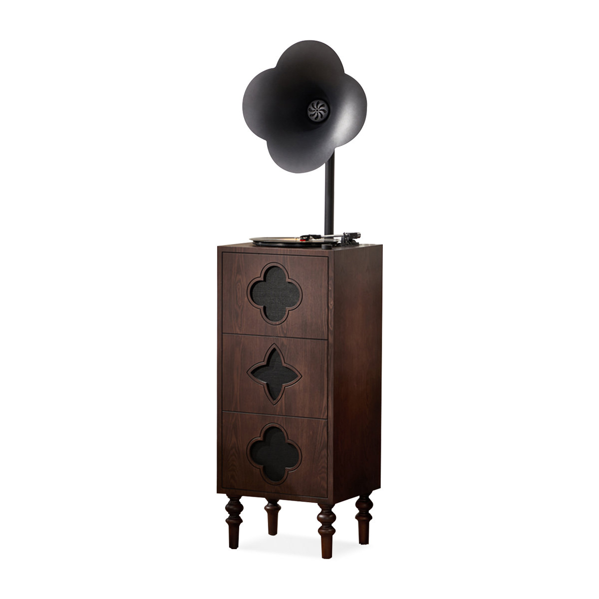 junming Tan+Black Free Form Solid Wood+Metal Media Players | Wayfair