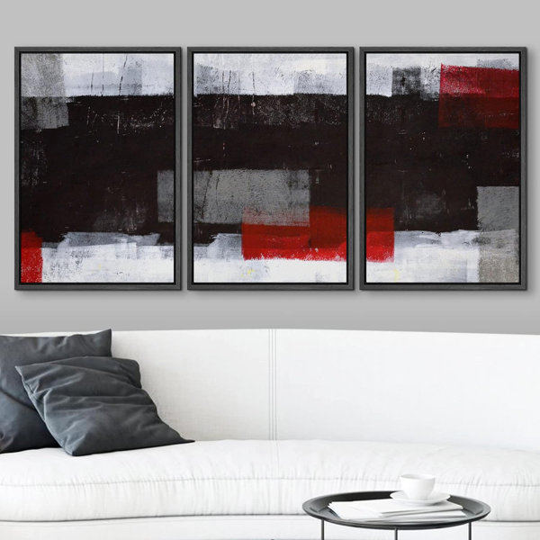 IDEA4WALL Abstract Black Color Blocks - Print | Wayfair
