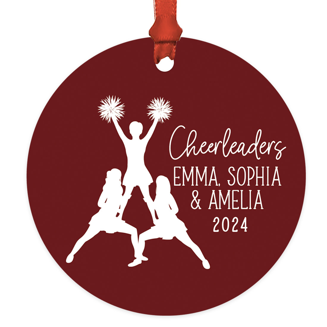 Koyal Wholesale Personalized Cheerleader Metal Ornament, Custom Name ...