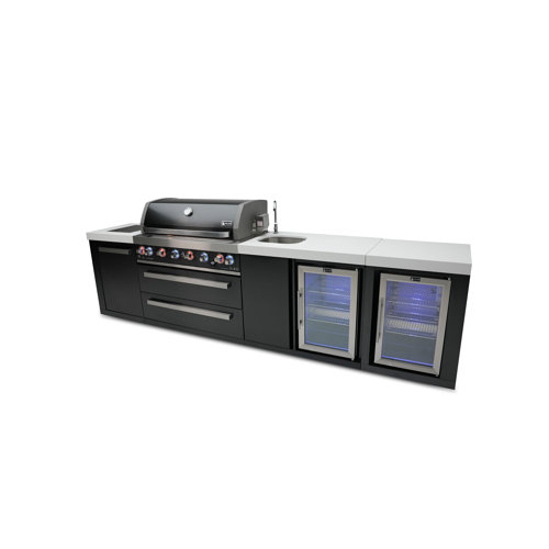 Mont Alpi 6-Burner Black Stainless Steel Outdoor BBQ Island Grill ...