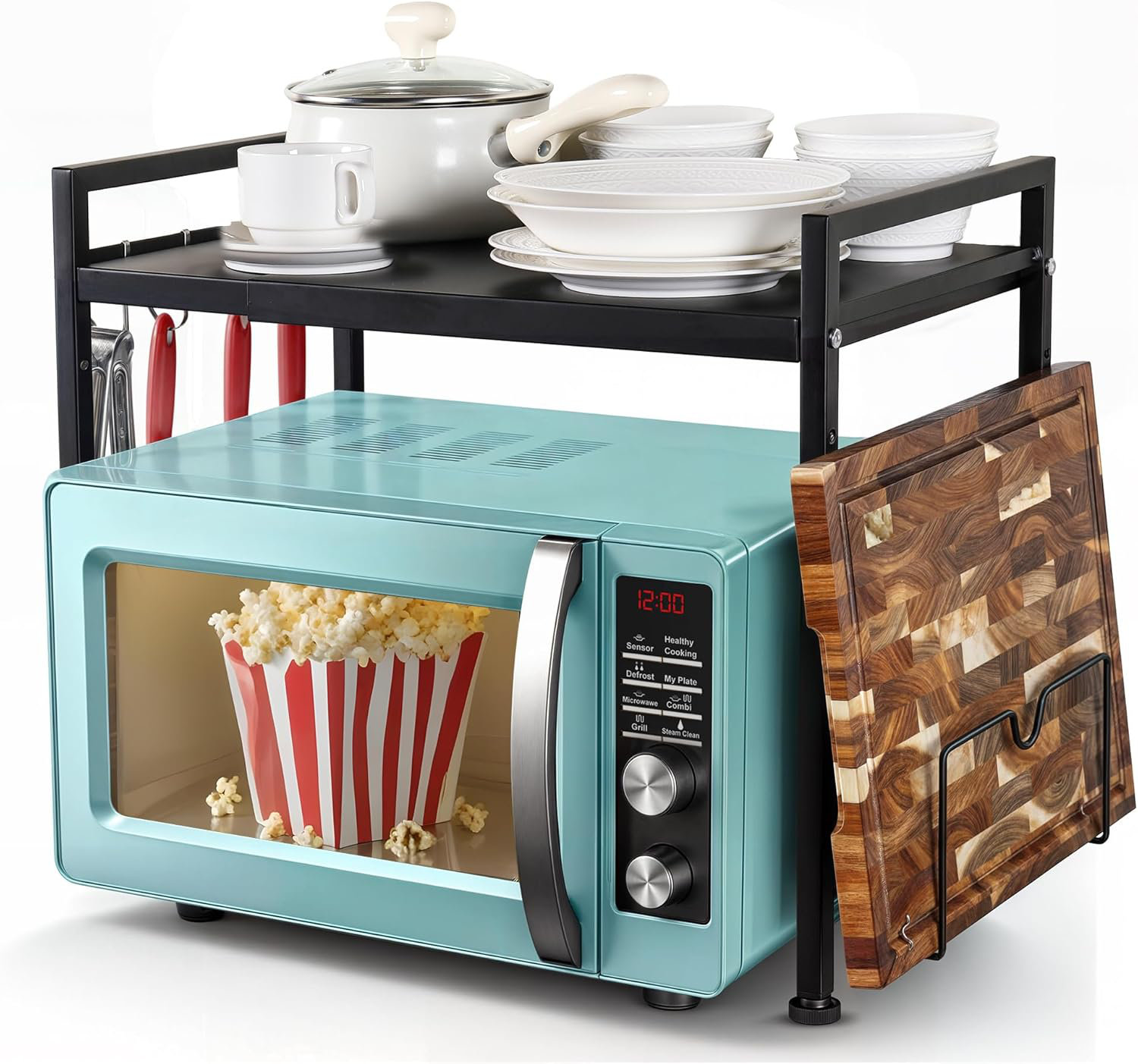 Rebrilliant Extendable Microwave Oven Rack - Adjustable,With 6 Hooks ...