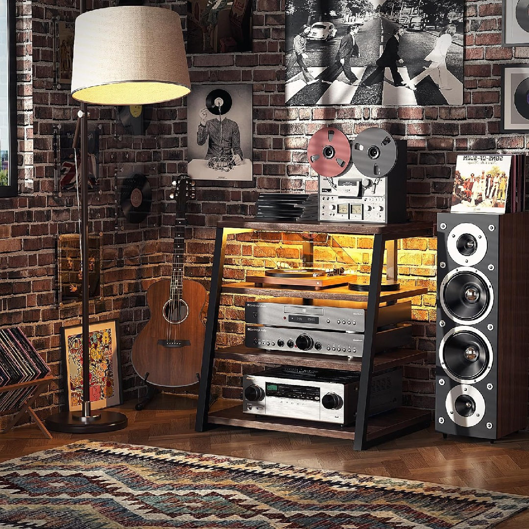 Brayden Studio AV Media Stand With Power Strips, 4 Tier - Wayfair Canada