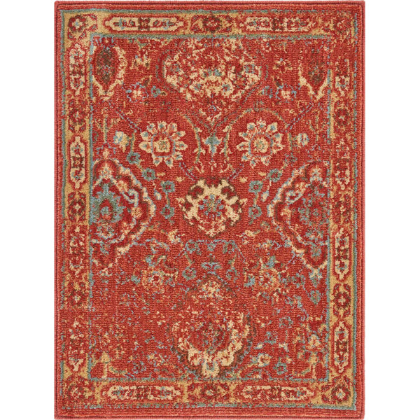 Bungalow Rose Lowndes Oriental Brick Red Area Rug & Reviews | Wayfair