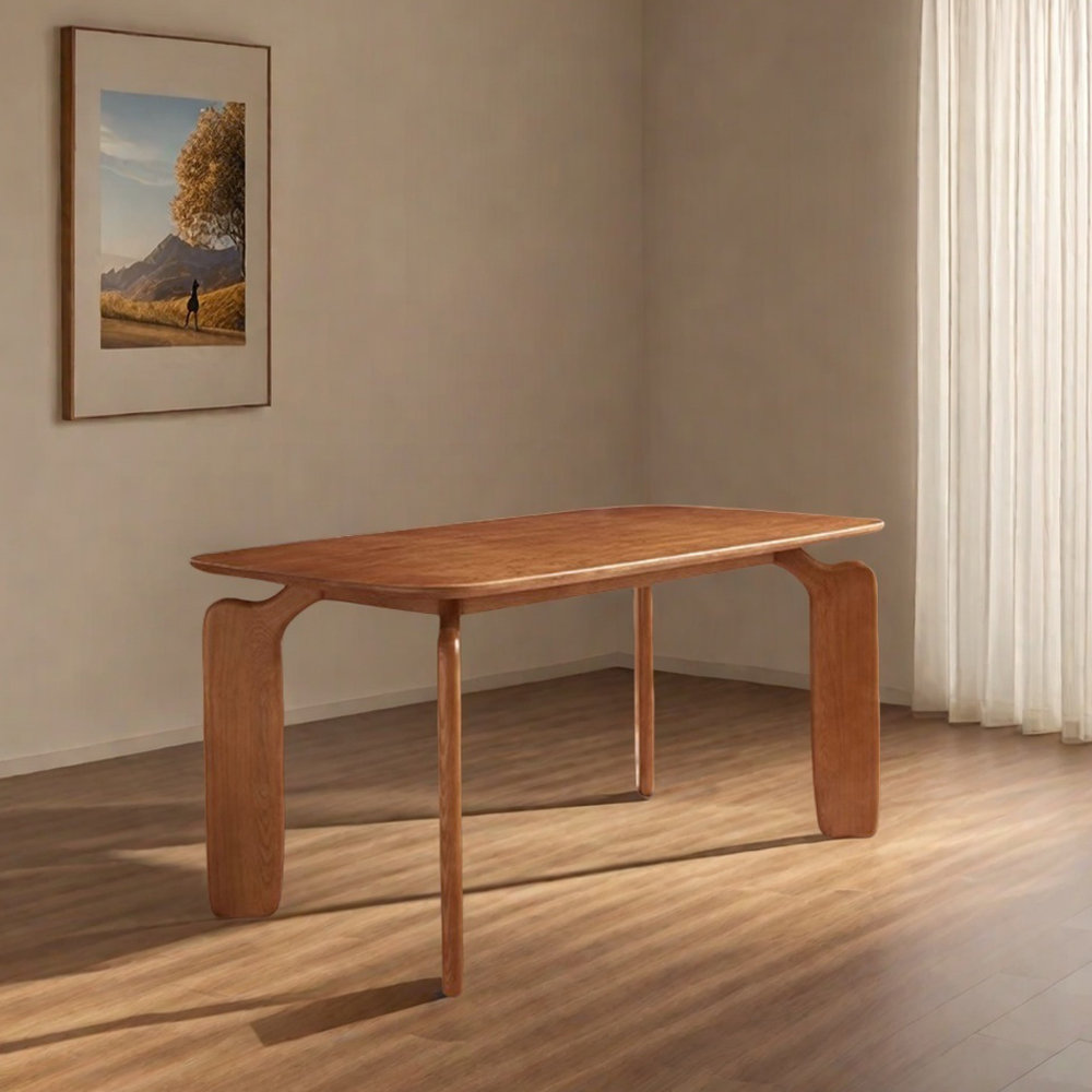 George Oliver Brown Simple Durable Thick Ash Wood Dining Table | Wayfair