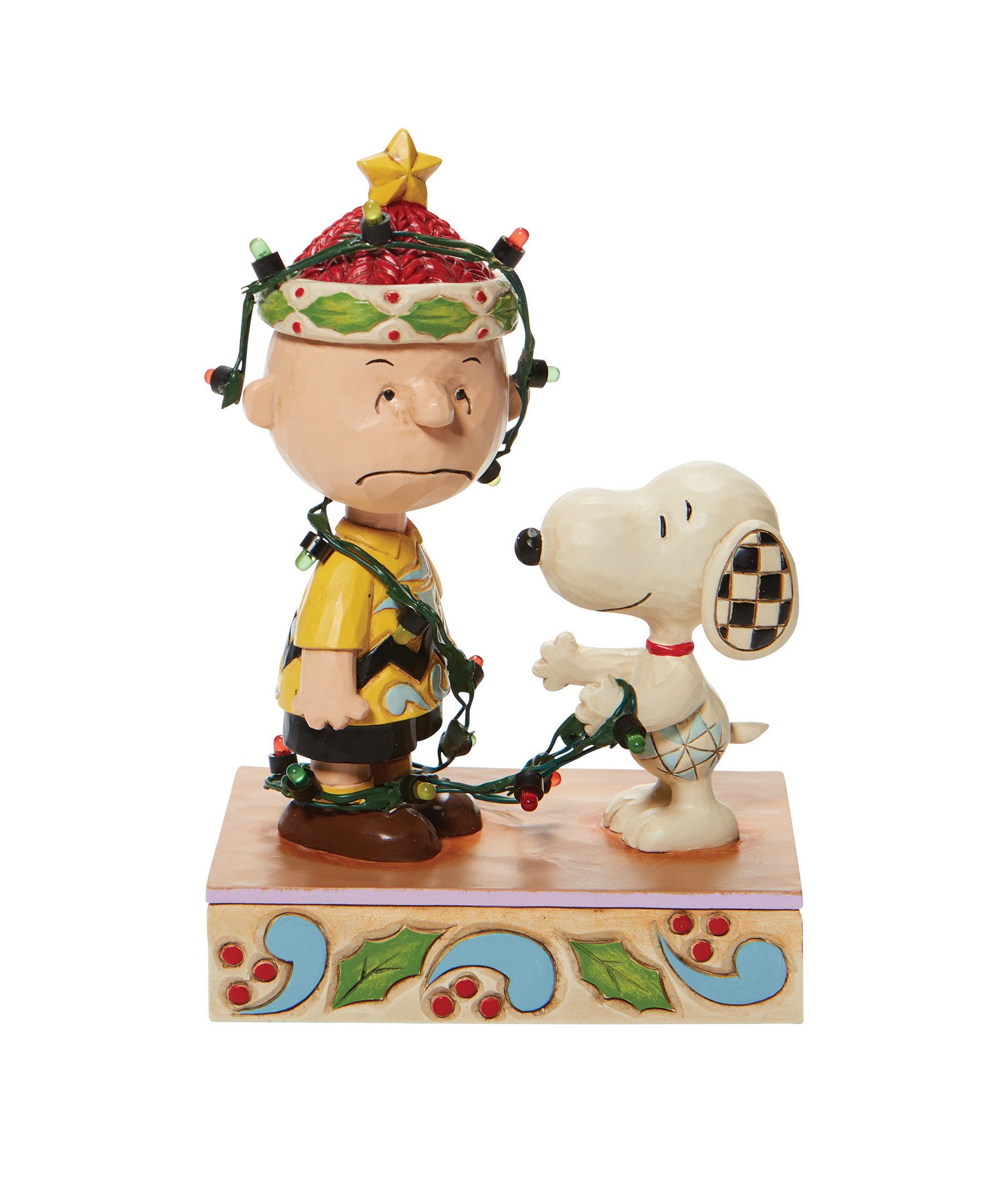 enesco Peanuts by Jim Shore Charlie Brown Tangled with Lights Figurine ...