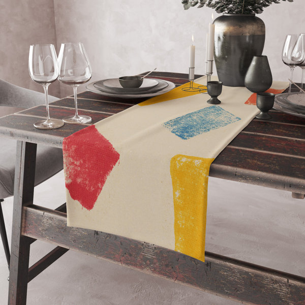 Corrigan Studio® Cotton Twill Table Runner Fun And Bright Shapes Color ...