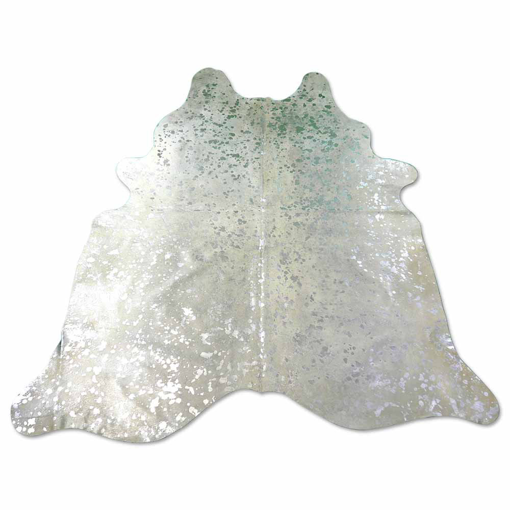 House of Hampton® Aenwood Hand-Made Silver Metallic Cowhide Area Rug ...