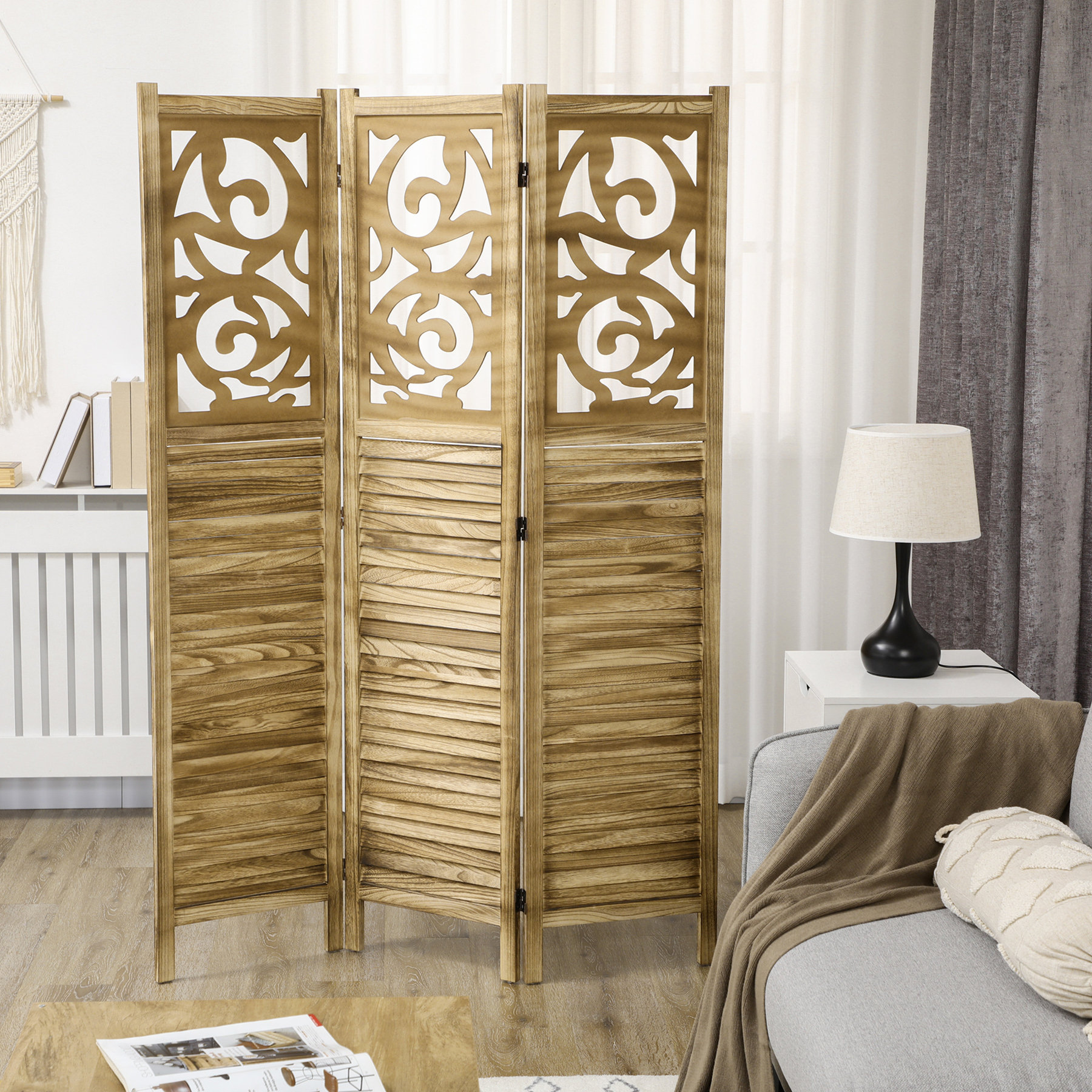 Lark Manor Wood Indoor Portable Folding Privacy Screens - Wayfair Canada