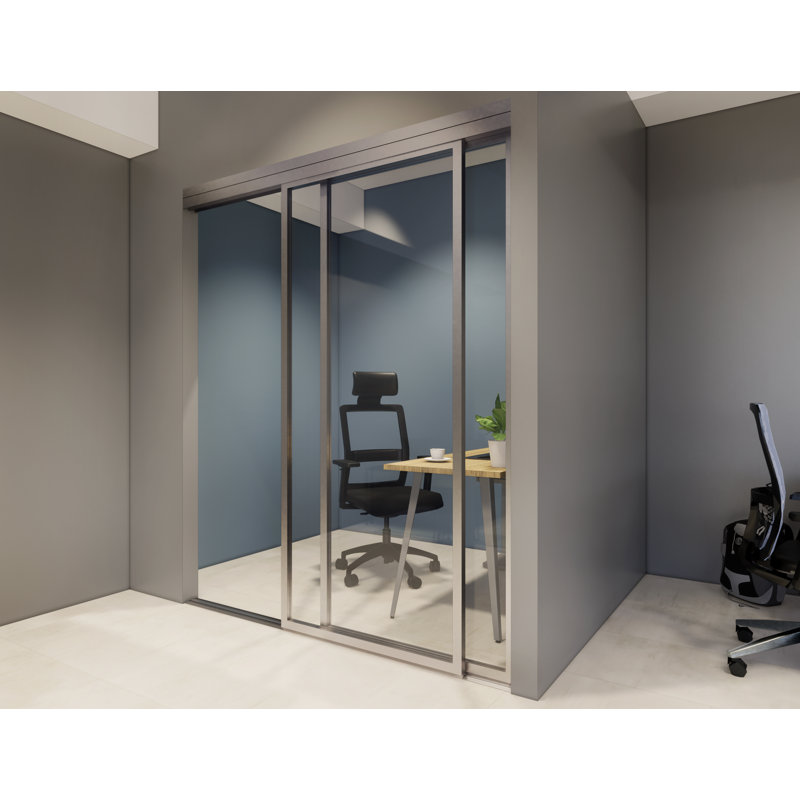 The Sliding Door Company 2-Panel Sliding Clear Glass Entrance Door Kit ...