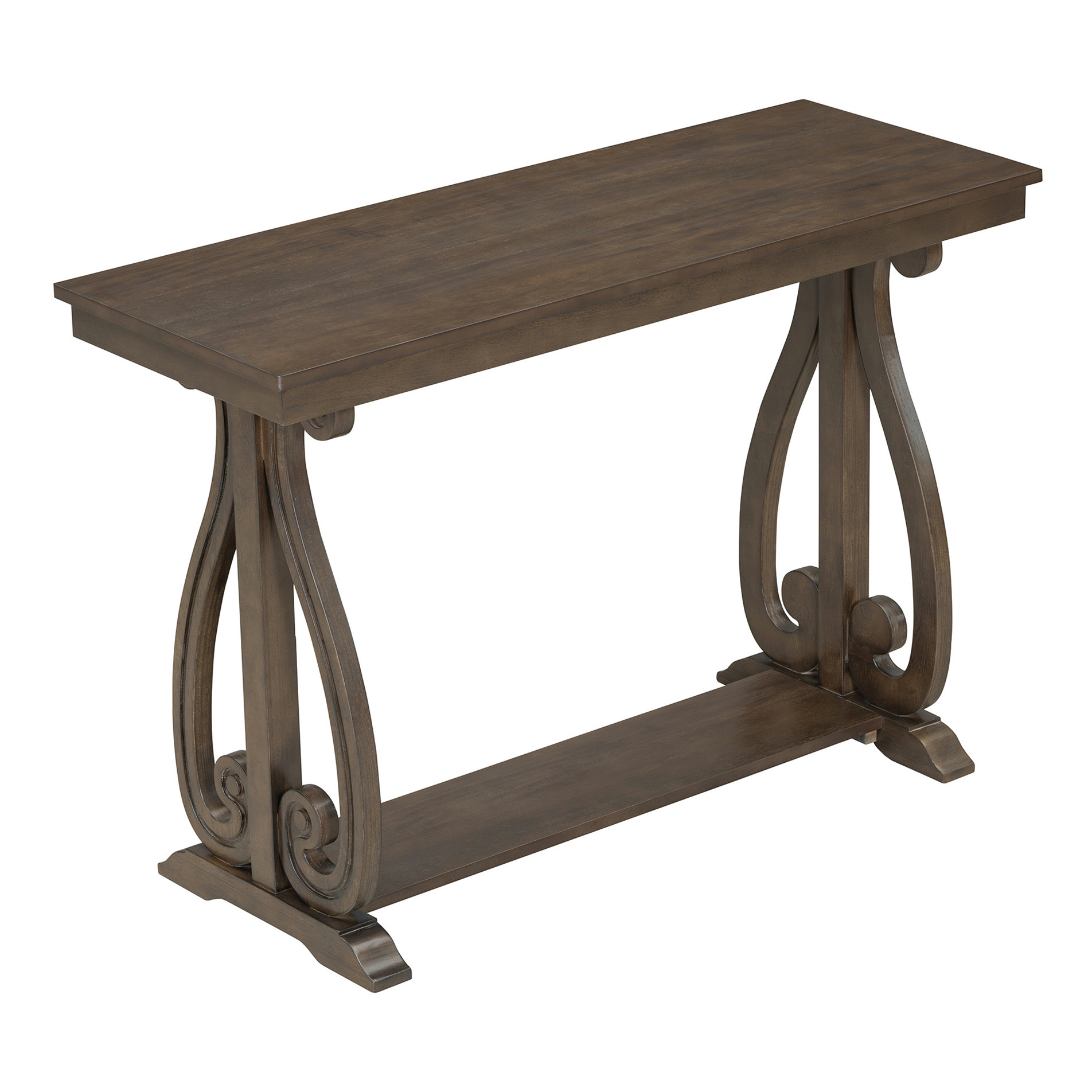 Winston Porter 48-Inch Rustic Vintage Console Table --- Farmhouse Style Entryway Table With Open ...