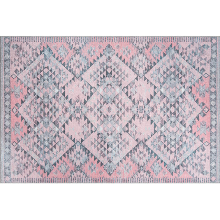 Gracie Oaks Mccoy Black/Pink Rug | Wayfair.ie