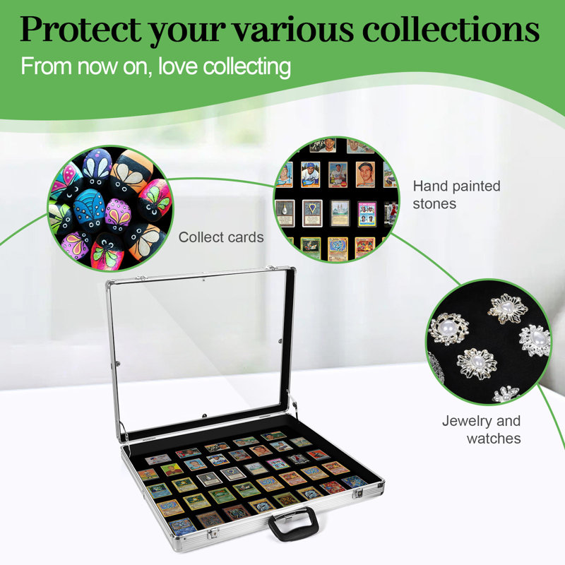 ANMINY 24"WX20"D Portable Showcase With Locks For Jewelry, Trading ...