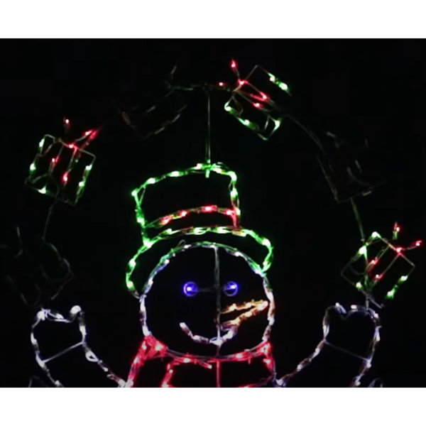 ProductWorks Pro-Line Led Animation Juggling Snowman Lighted Display ...
