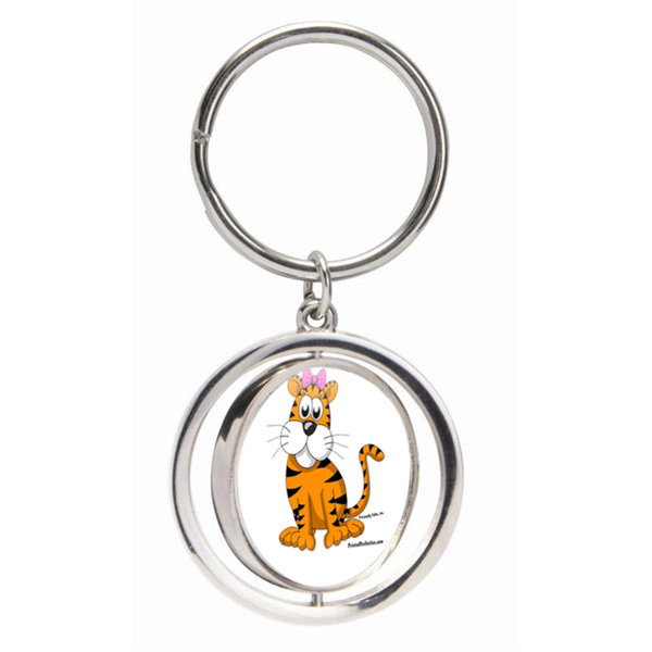 Printed Perfection Personalized Tiger - Female Small Spinning Key Chain ...