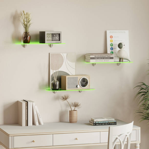 Wrought Studio Jaquita Floating Shelf, Wall Mounted Display Shelves for ...