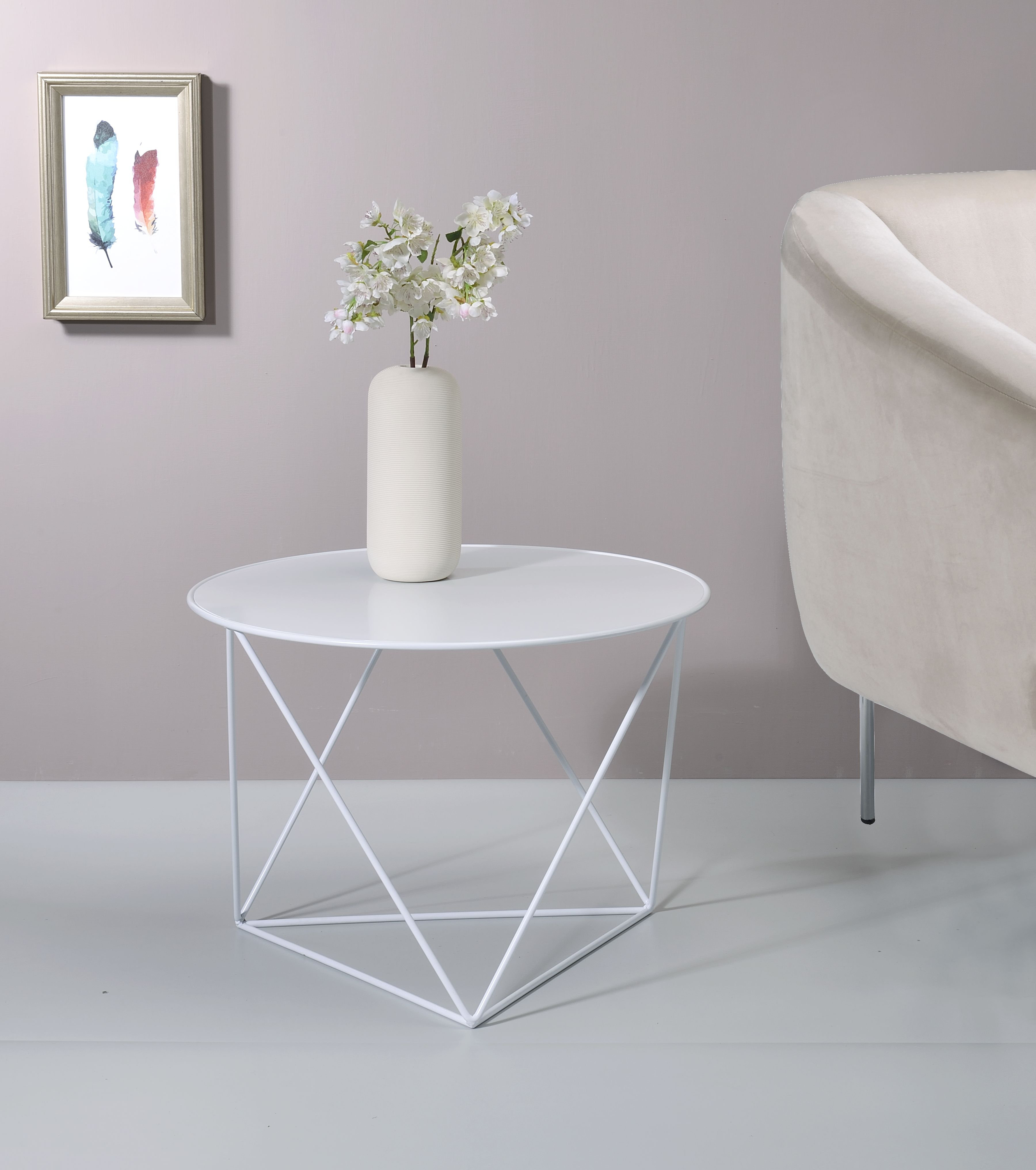 George Oliver Reginald Metal End Table with Triangle Legs | Wayfair