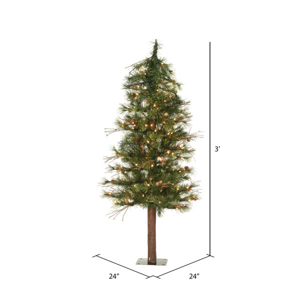 Andover Mills™ Mixed Country Pine Green Artificial Christmas Tree with ...