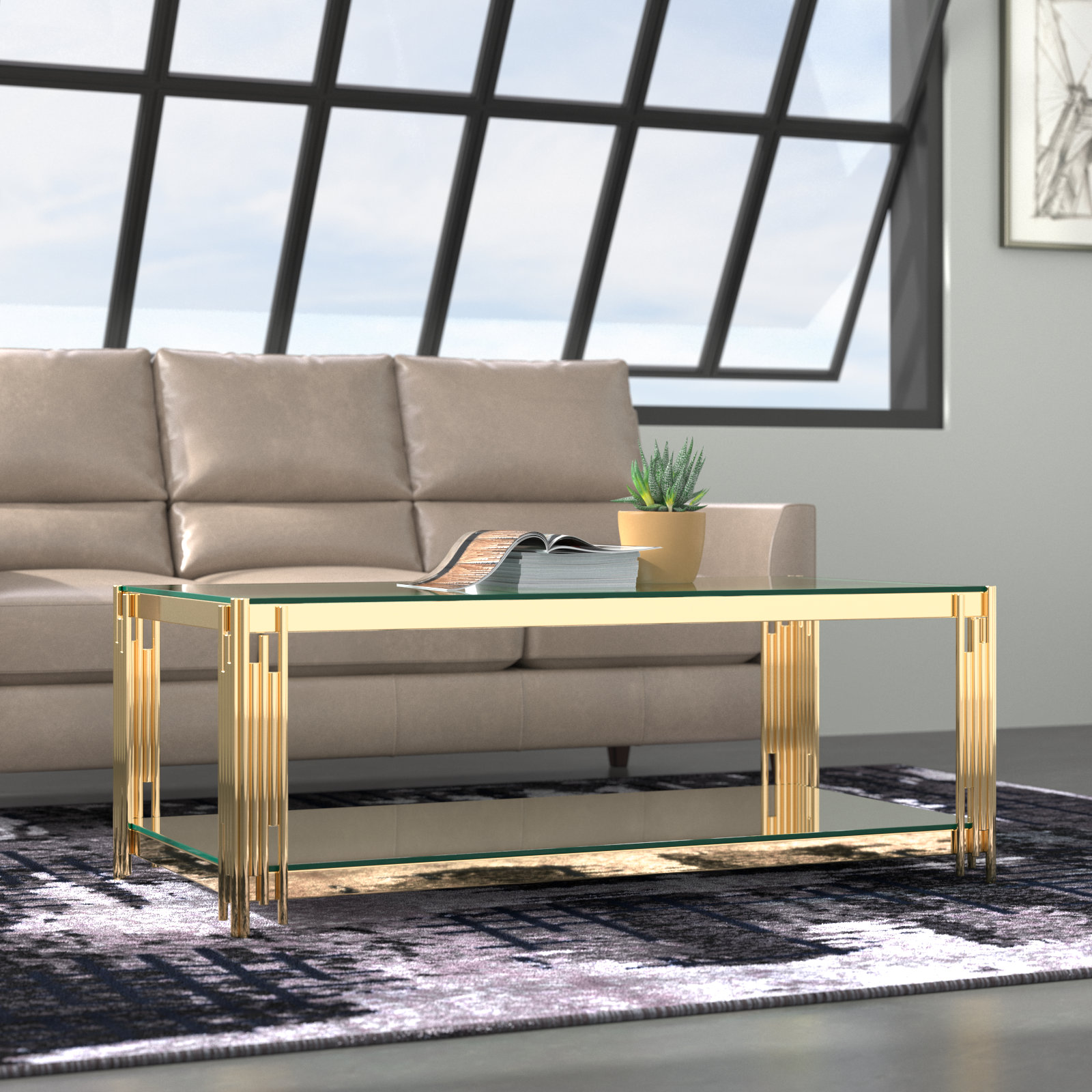 Willa Arlo Interiors Tomaso Glass Top Coffee Table & Reviews | Wayfair